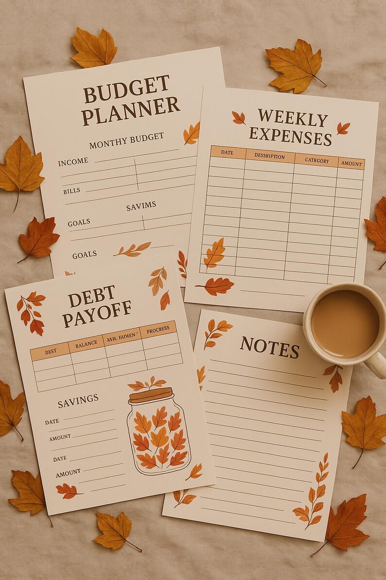 Fall Budget Planner: Printable Monthly & Weekly Expense Tracker (PDF ...