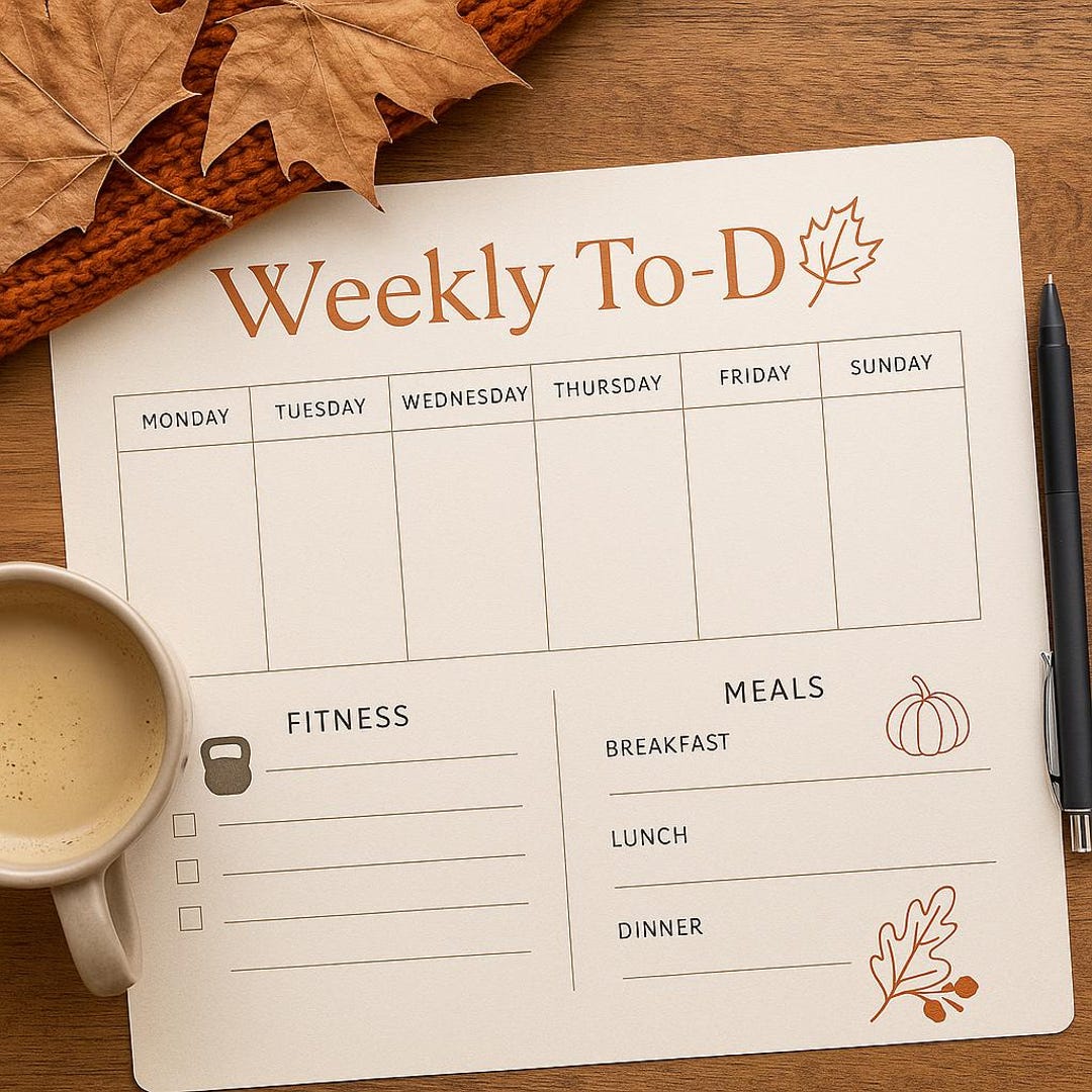 Fall Weekly Planner Printable: Cozy Autumn To-do List (PDF Download) - Etsy