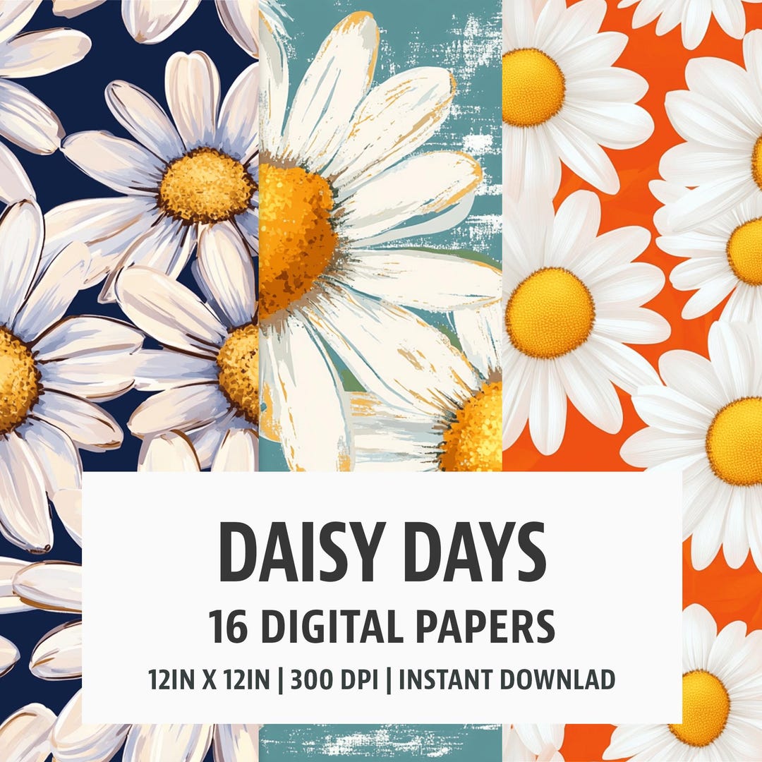 Daisy Days Seamless Digital Paper Set - 16 Designs - Etsy