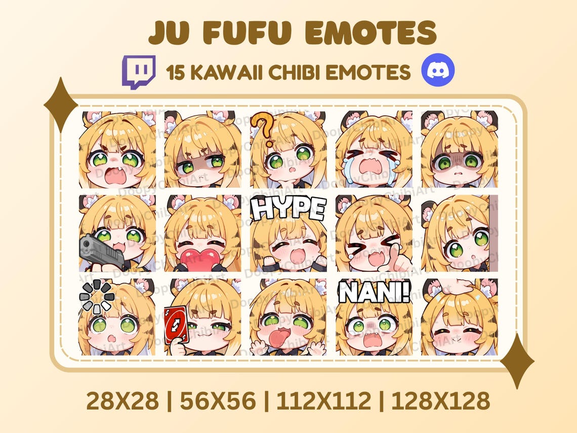 Ju Fufu Chibi Emotes – ZZZ Twitch Discord Emoji Pack (digital File) - Etsy