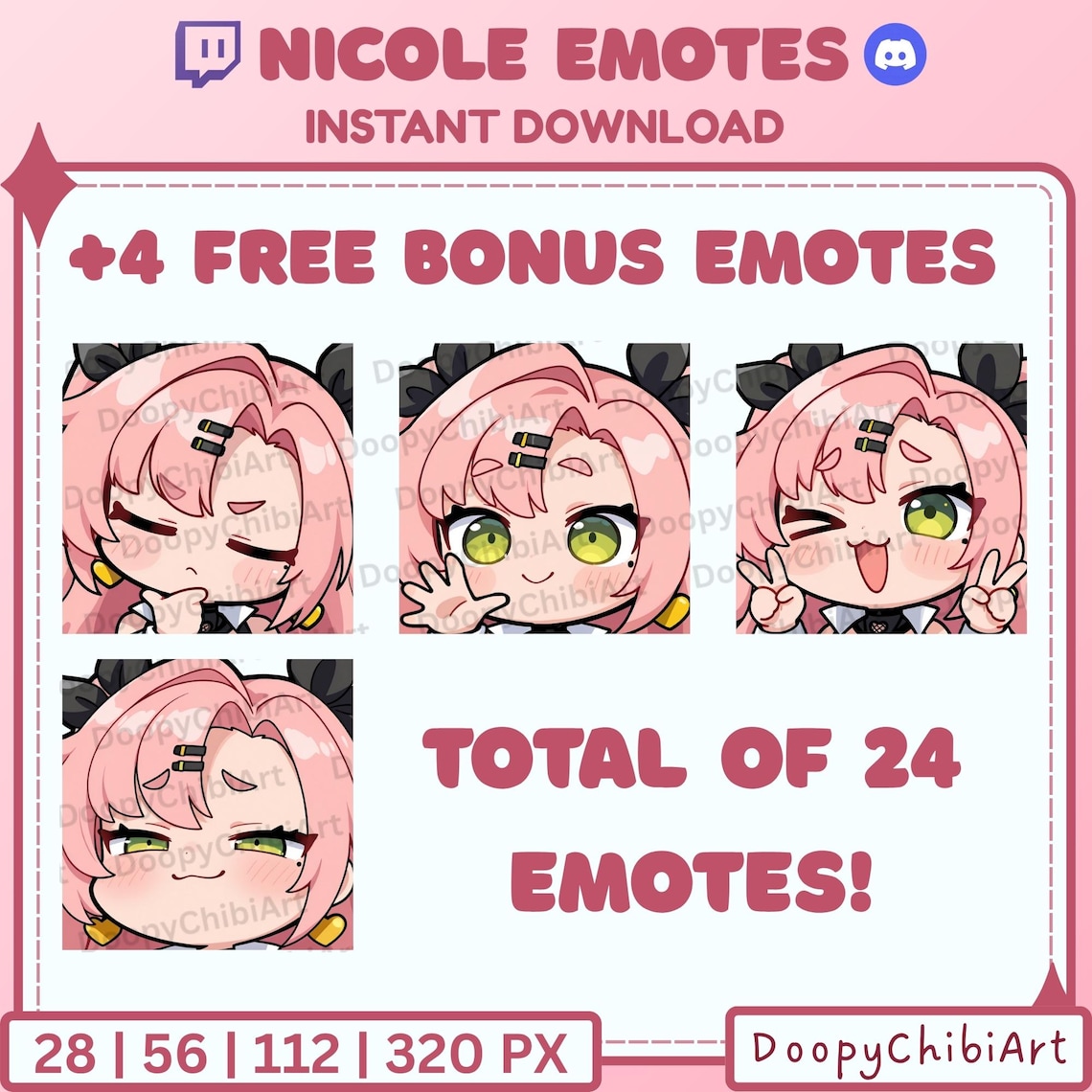 Nicole Chibi ZZZ Emotes – Zenless Zone Zero Twitch Discord Emoji Pack ...