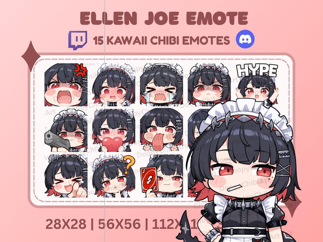 Emotes de Twitch y Discord / Paquete de emoticonos de Ellen Joe ...