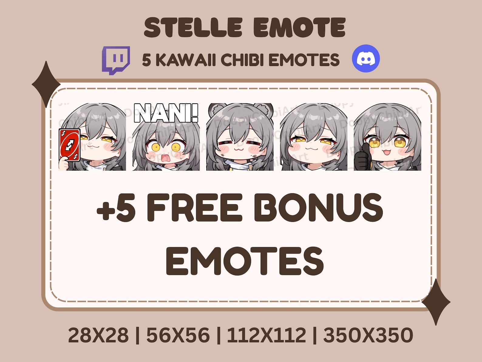 Stelle Chibi Emotes – Honkai Star Rail Twitch Discord Pack - Etsy