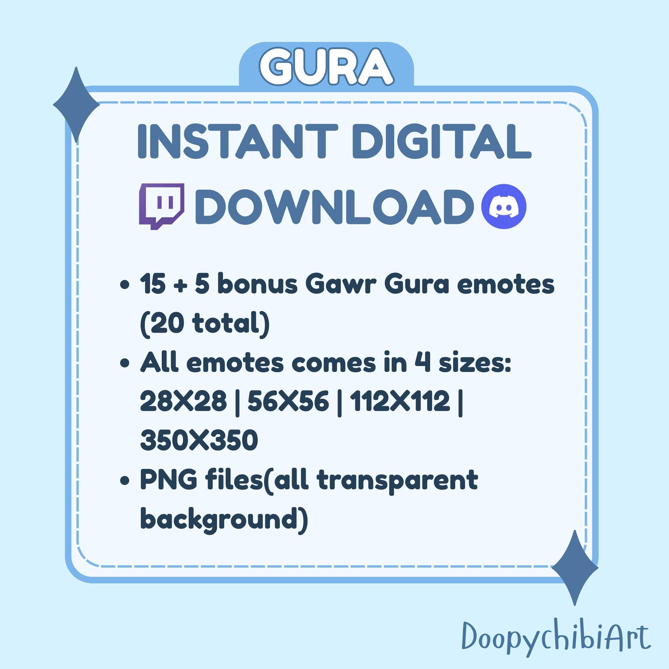 Gawr Gura Emotes | Hololive Emotes | Hololive Gawr Gura | Vtuber Emotes ...