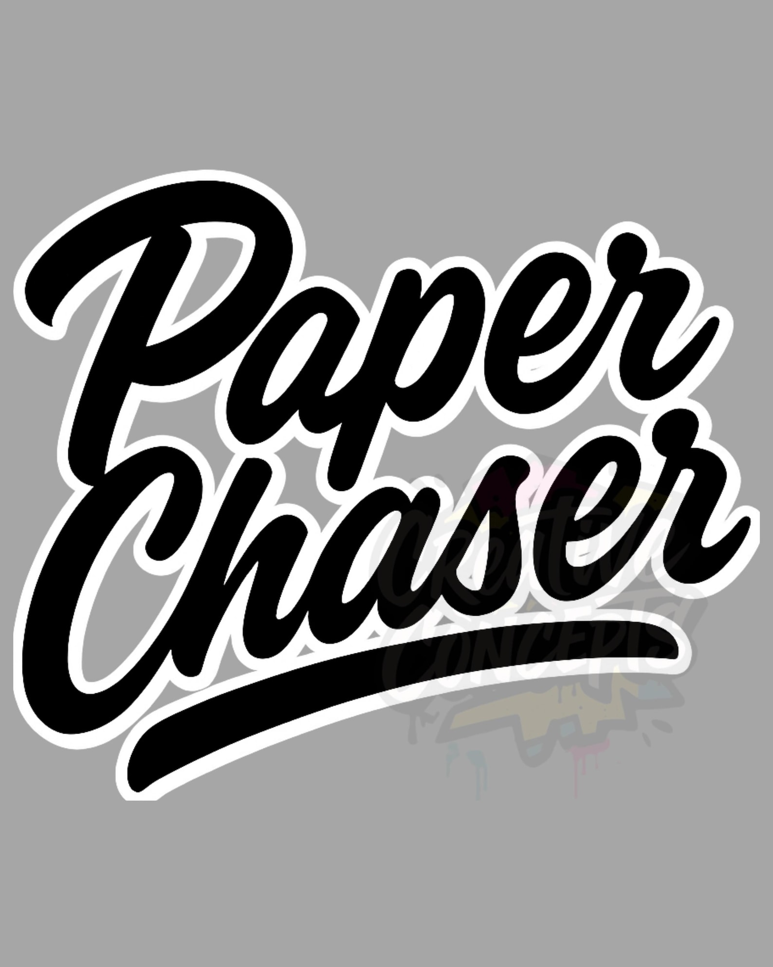 Paper Chaser Typography PNG – Bold Hustle Font Graphic for Stickers ...