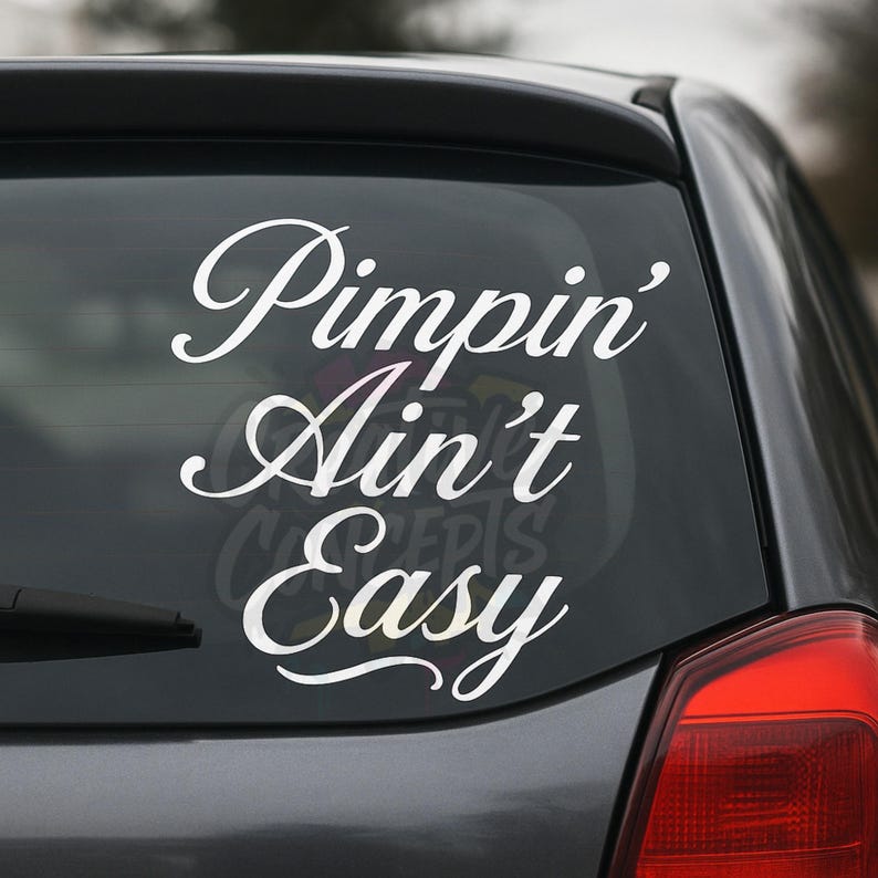 Pimpin' Ain't Easy PNG: Cursive Hustle Design (digital Download - Etsy
