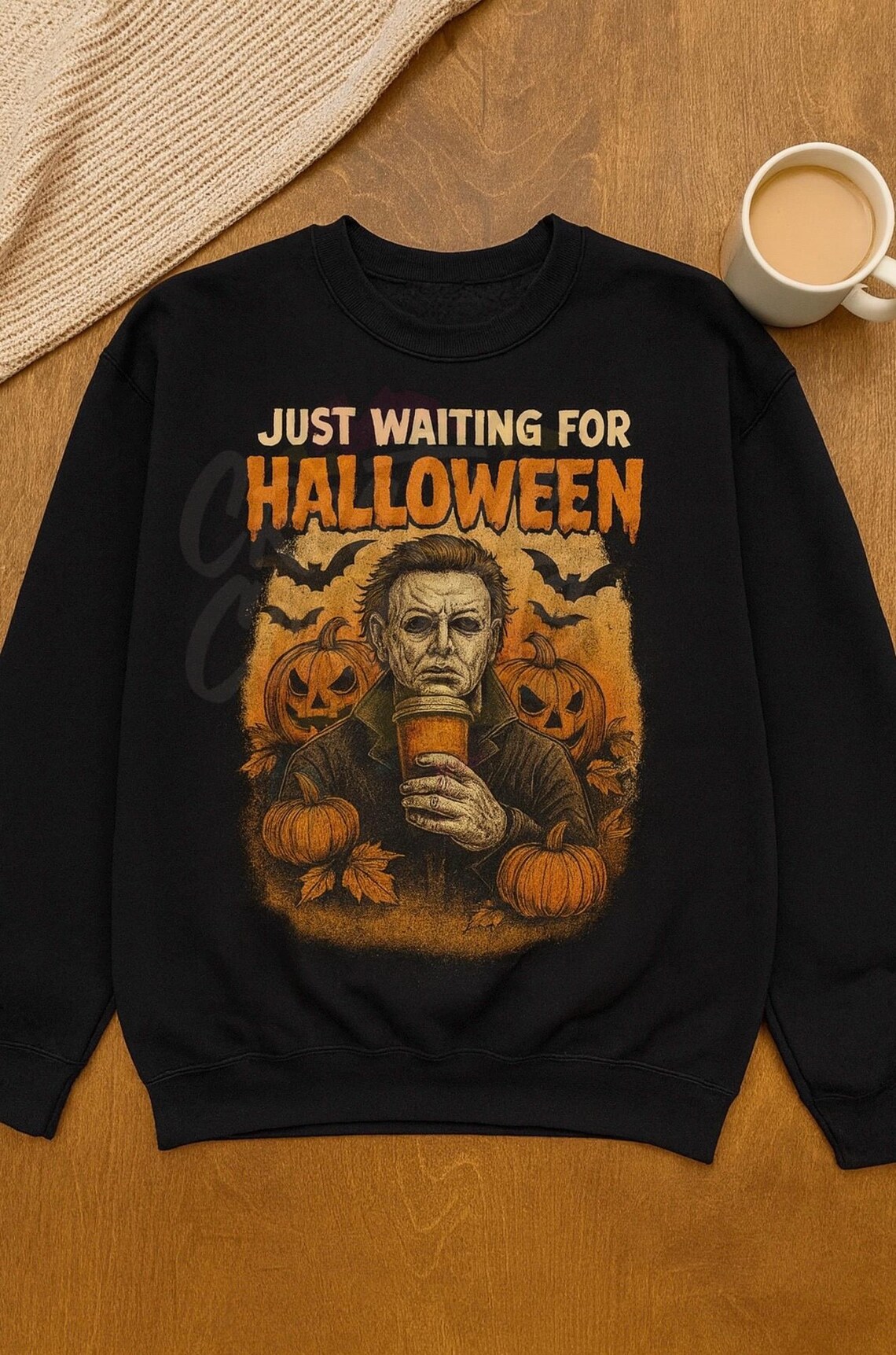 Funny Horror Character Clipart: Waiting for Halloween PNG (digital ...