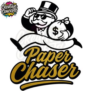 Paper Chaser PNG – Bold Hustle Money Bag Graphic for Stickers, Shirts ...