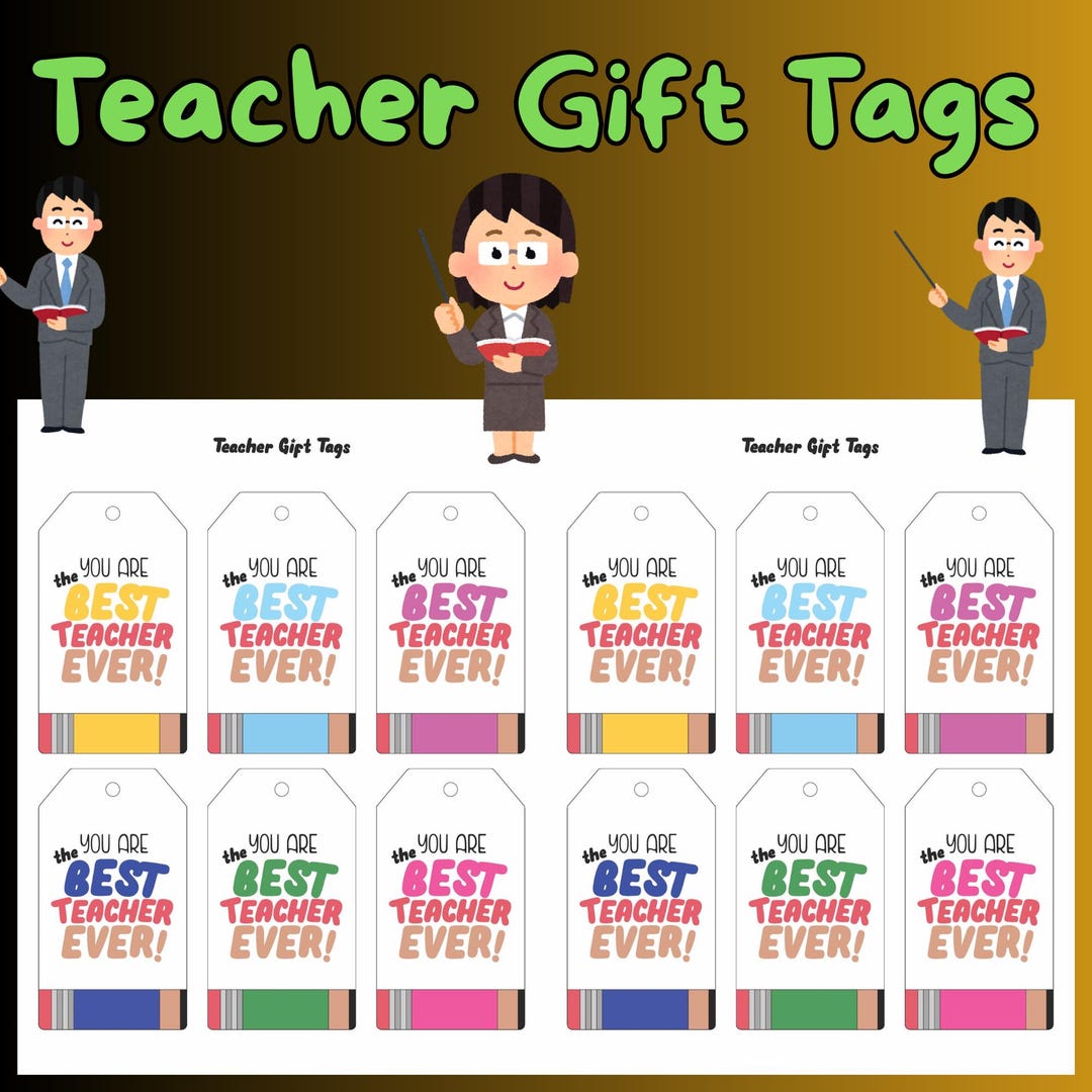 Printable Teacher Gift Tags | Appreciation Favor (instant Download) - Etsy