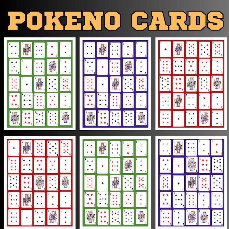 Printable Pokeno Card Game | 100 Unique Boards, 4 Colors (PDF & PNG) - Etsy
