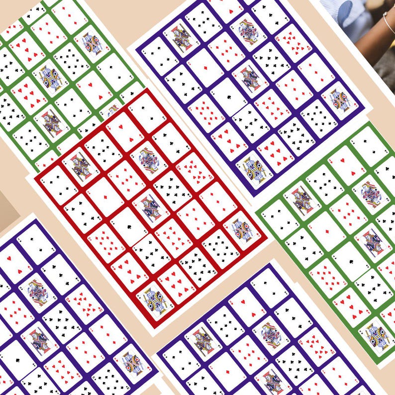 Printable Pokeno Card Game | 100 Unique Boards, 4 Colors (PDF & PNG) - Etsy