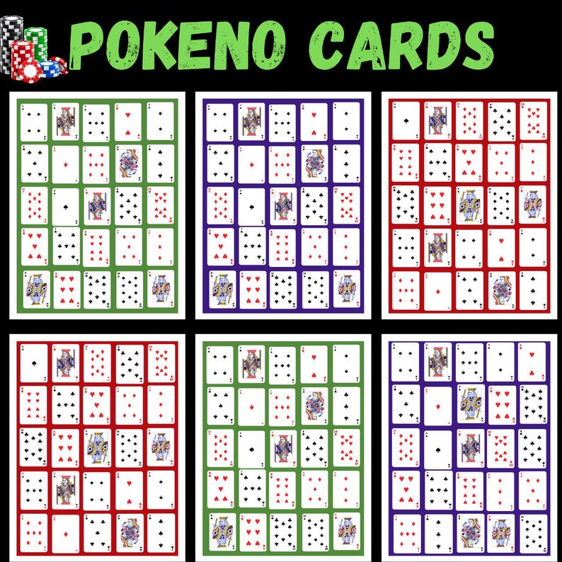 Printable Pokeno Card Game | 100 Unique Boards, 4 Colors (PDF & PNG) - Etsy