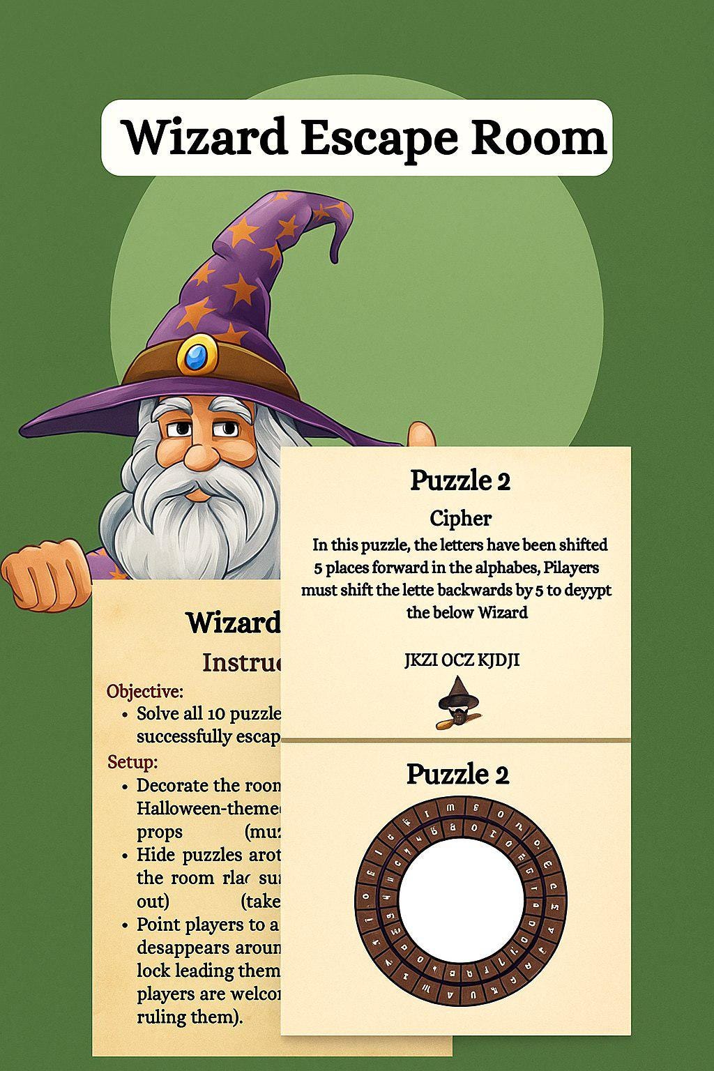 Wizard Escape Room Game | DIY Printable Puzzle (PDF) - Etsy