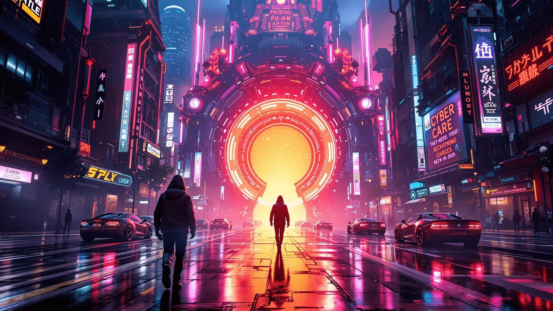 Neon Nexus: a Fusion of Digital Advancement and Gritty Urban/rural Life ...