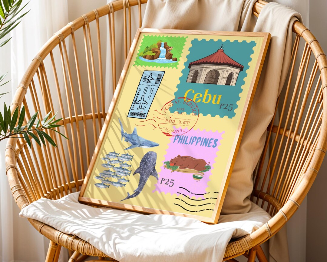 Cebu Island Souvenir Poster, Filipino-themed Digital Wall Art, Tropical ...