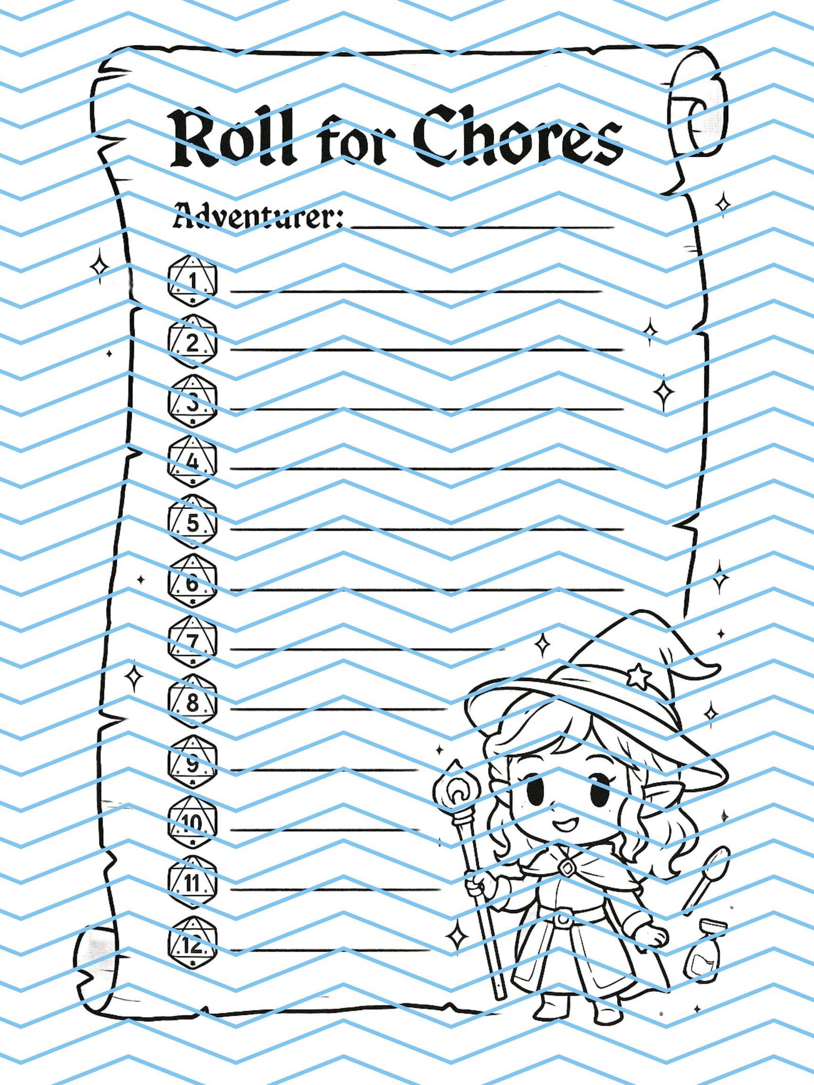 Roll for Chores Printable – Dnd Style Chore Chart for Kids & Adults - Etsy