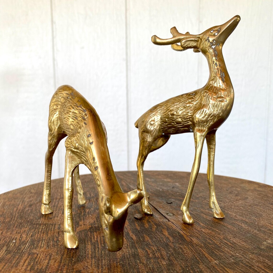 Vintage Solid Brass Buck and Doe Tabletop Decor Deer Figurine - Etsy