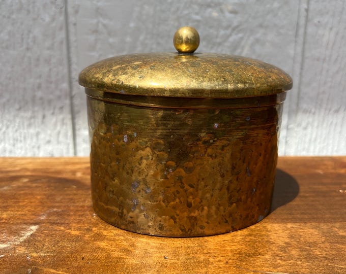 Vintage Gold Brass Oval Trinket Box With Lid, Jewelry Brass Jar, Q-tip ...