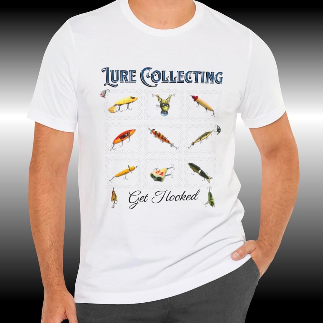 Fishing Lure Tee-shirt, Vintage & Antique Lures Collector, Get Hooked ...