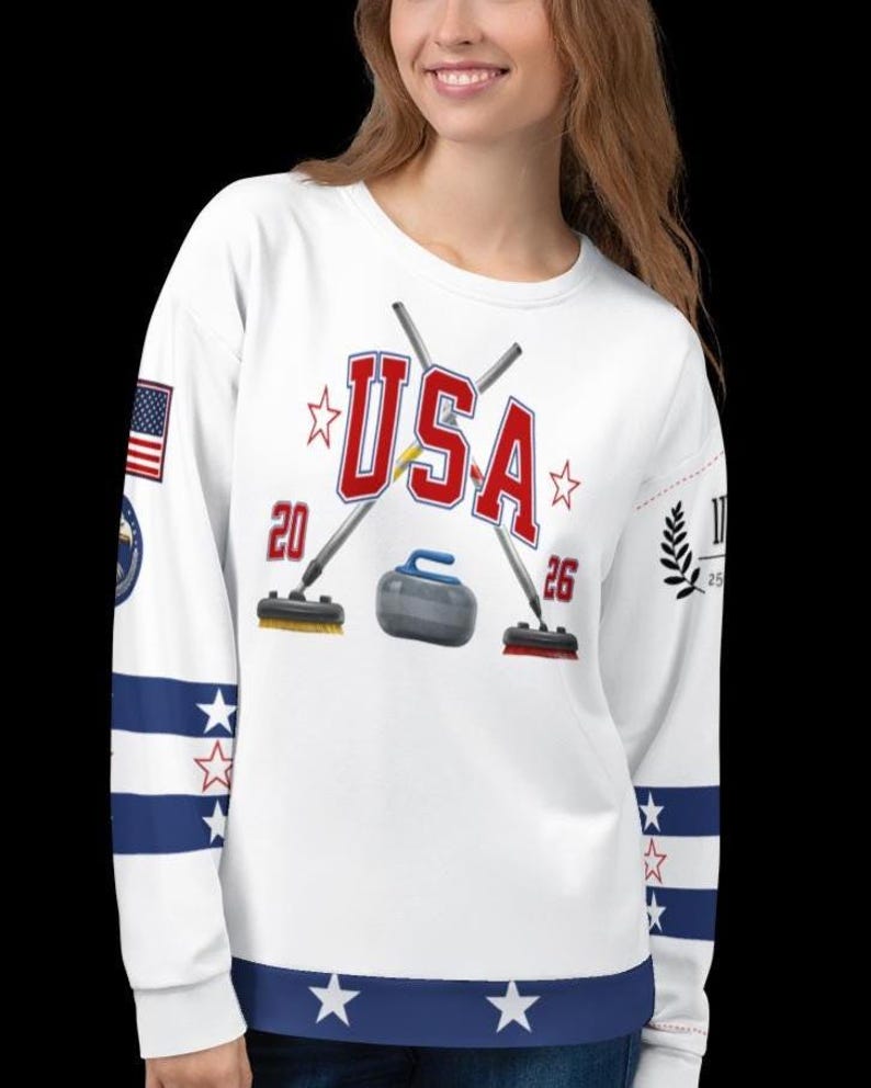USA Curling- Sweatshirt, All Over Print Crewneck Sweatshirt, USA ...