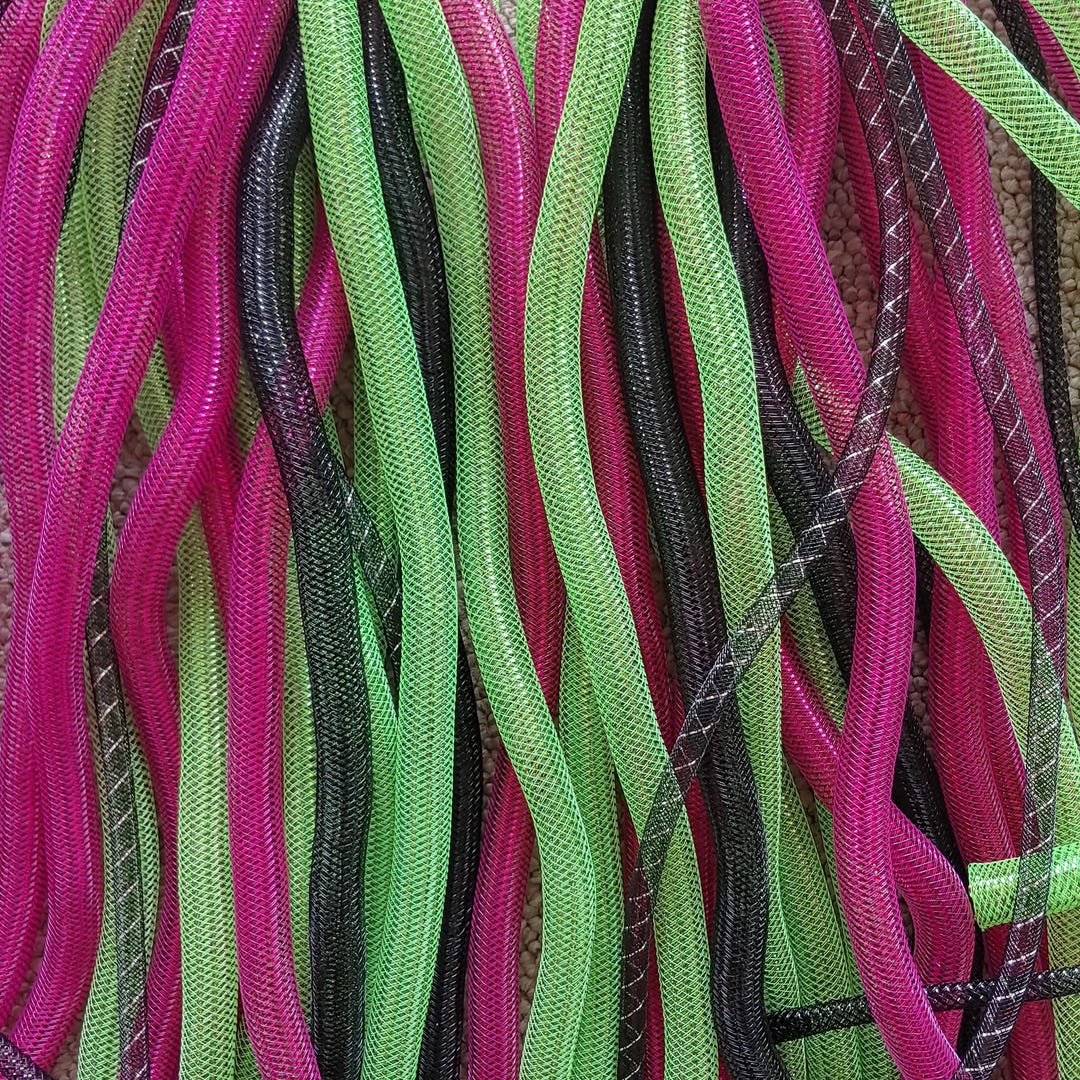 Pink Neon Green and Black Cybergoth Cyberlocks Cyberlox Falls Pair on ...