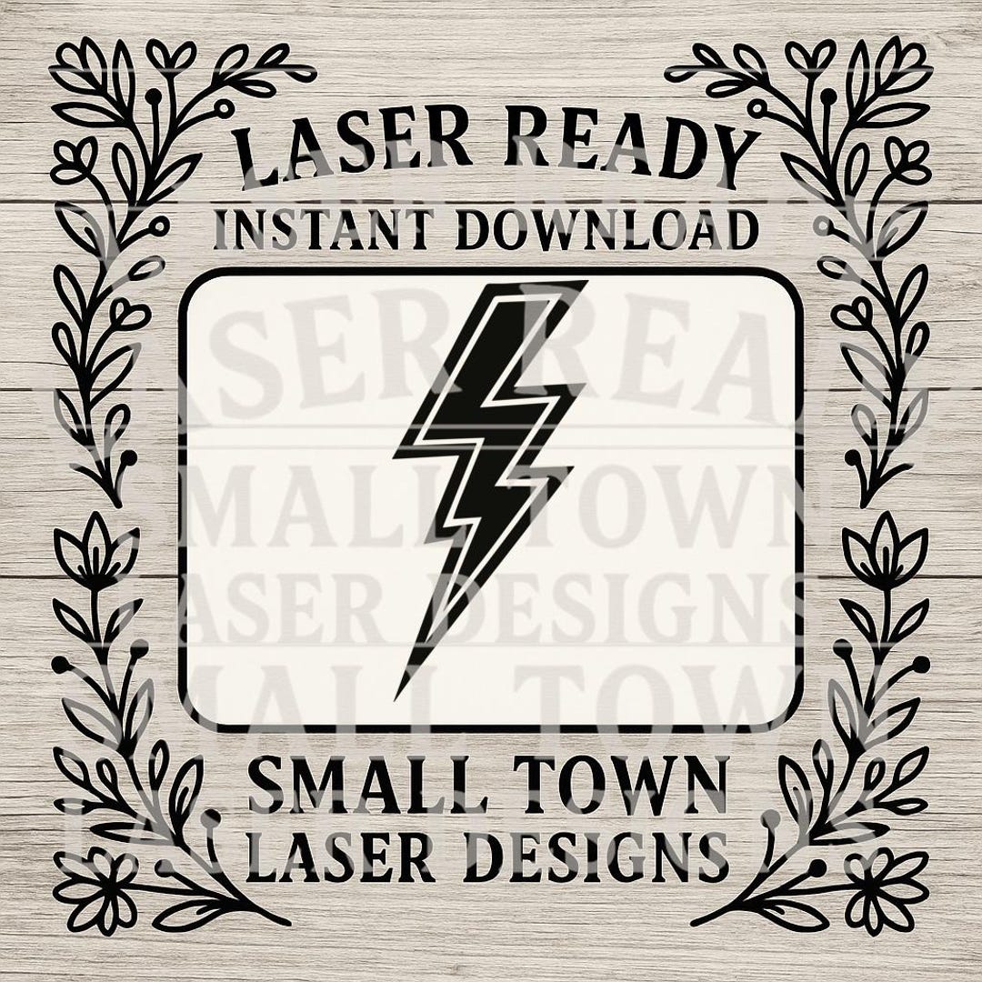 Bold Lightning Bolt SVG - Electric Flash Icon for Laser Engraving ...