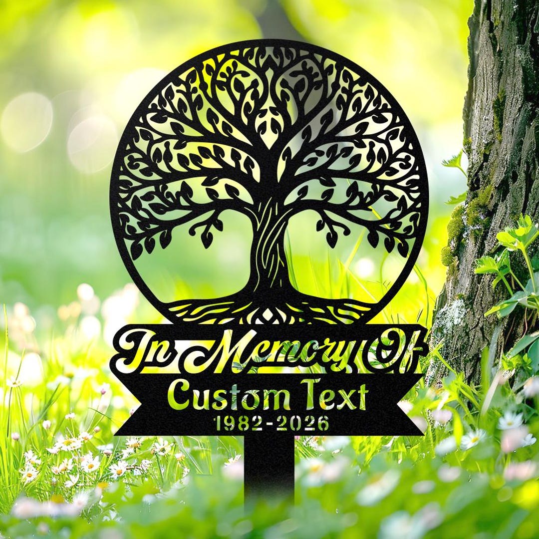 Personalized Tree of Life Memorial Garden Stake,in Loving Memory Garden ...
