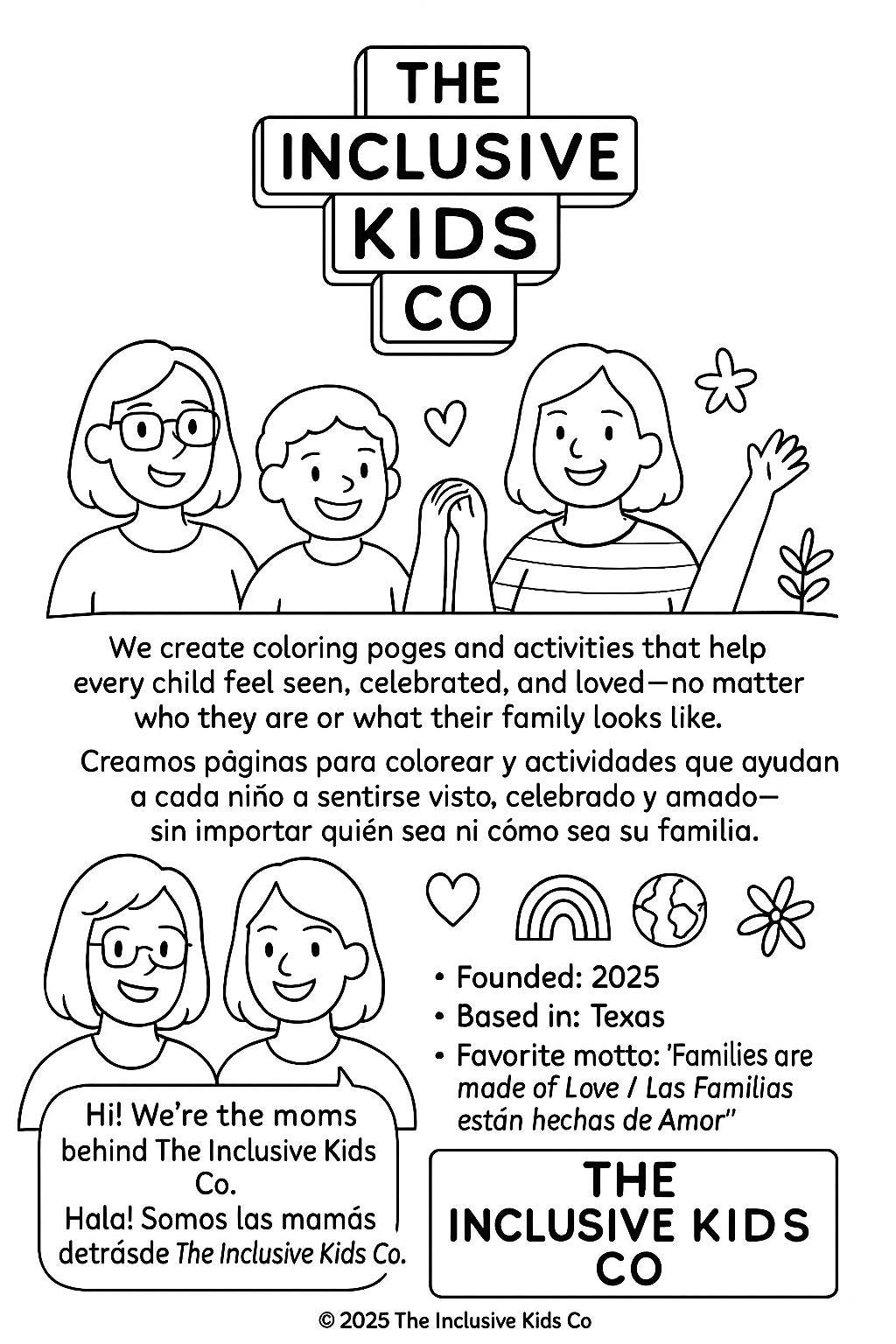 Diverse Families Coloring Pages: Bilingual Coloring Pages - Etsy