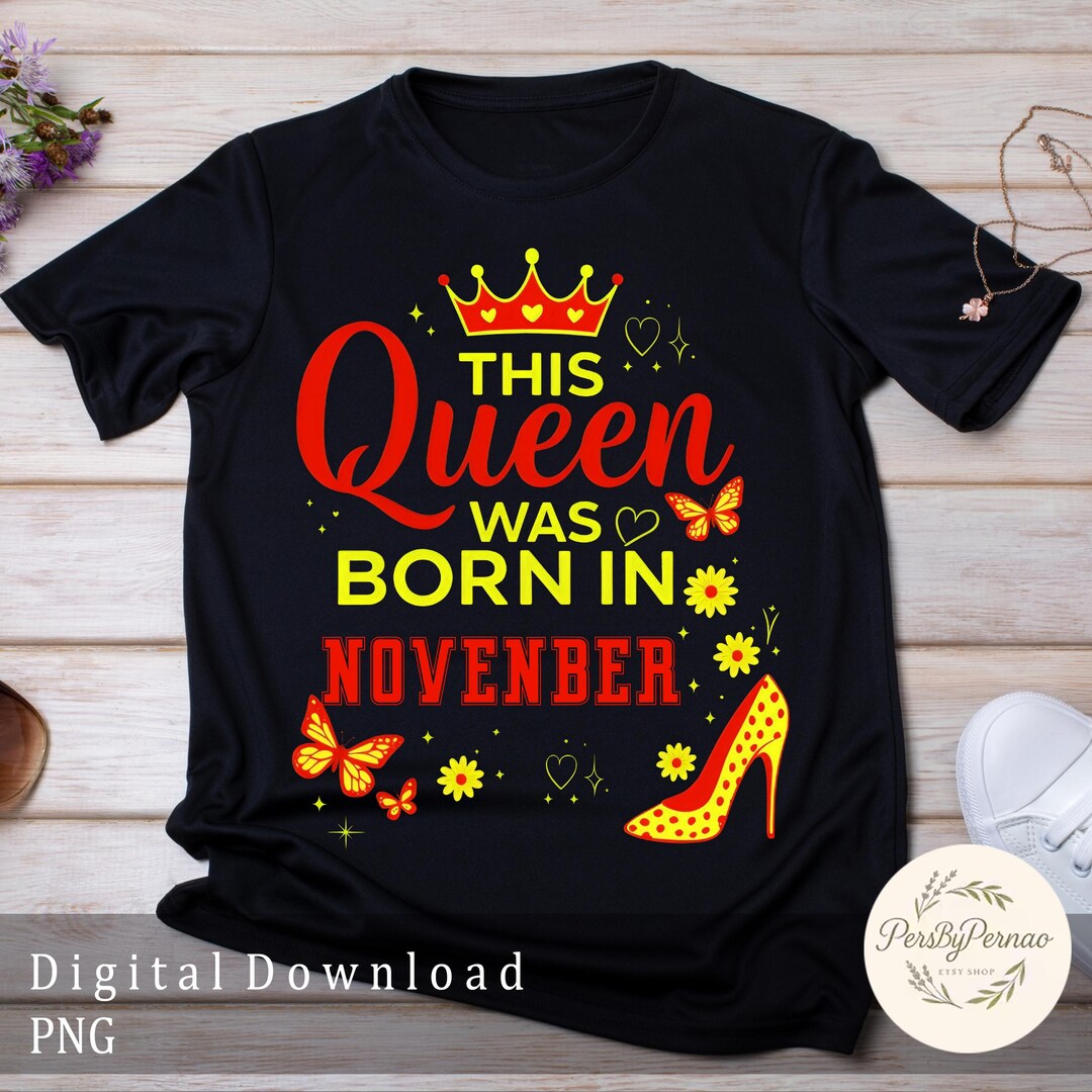 November Birthday Queen PNG, Red Gold Crown (digital Download) - Etsy