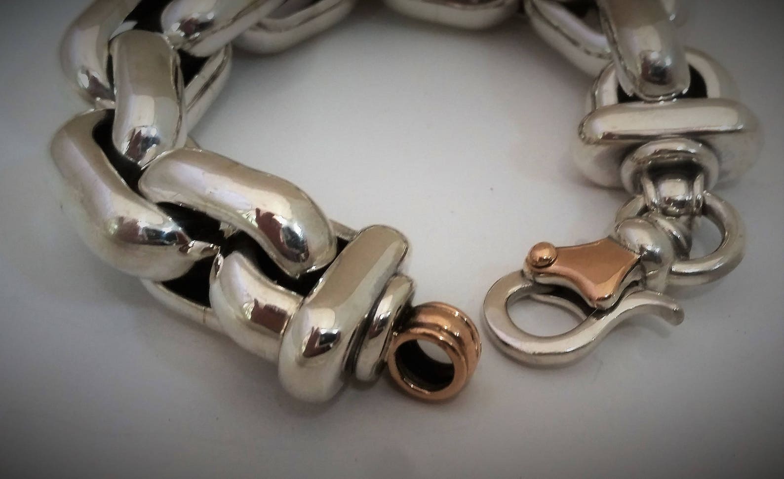 Chunky Silver Bracelet, Large 925 Silver Bracelet, Artisan Jewelry ...