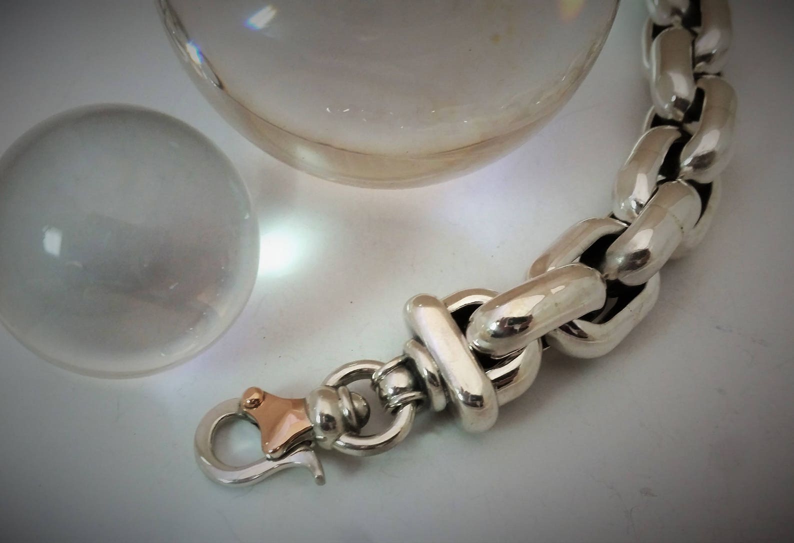 Chunky Silver Bracelet, Large 925 Silver Bracelet, Artisan Jewelry ...