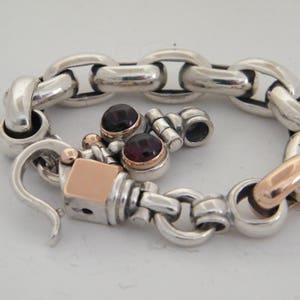 Large Silver Link Bracelet for Women, Chunky Silver Bracelet, Unique ...