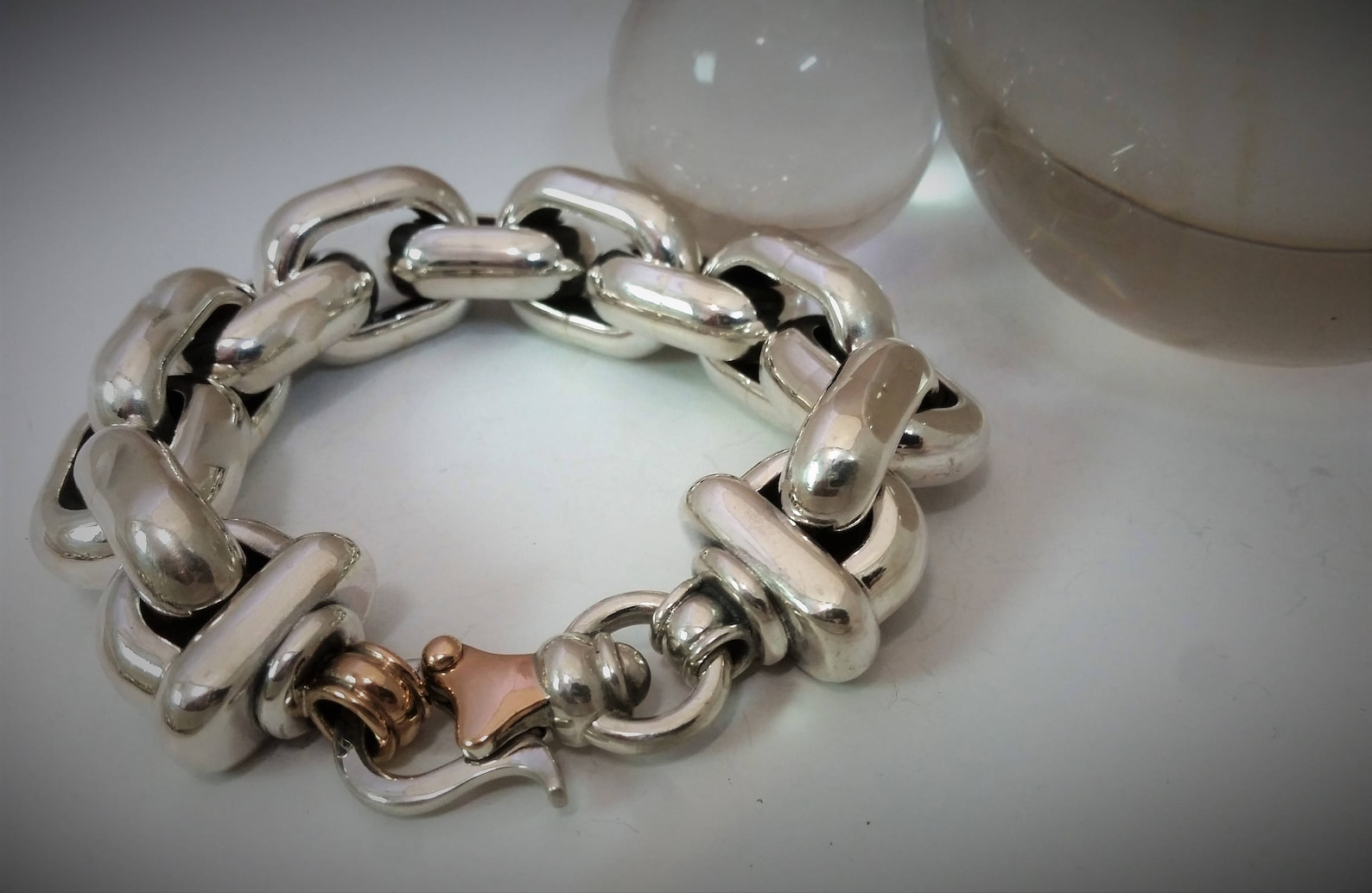 Chunky Silver Bracelet, Large 925 Silver Bracelet, Artisan Jewelry ...