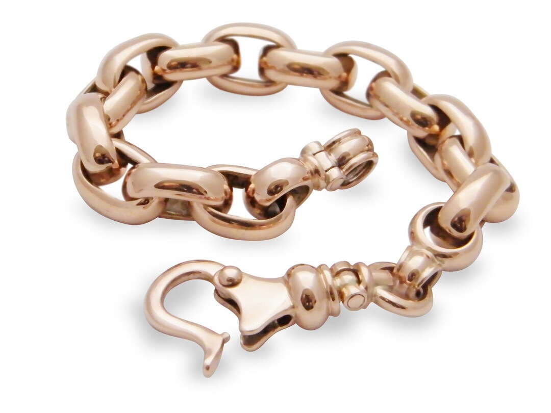 Large Gold Link Bracelet Artisan Jewelry Large Bracelet - Etsy