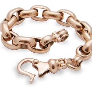 Large Gold Link Bracelet Artisan Jewelry Large Bracelet - Etsy