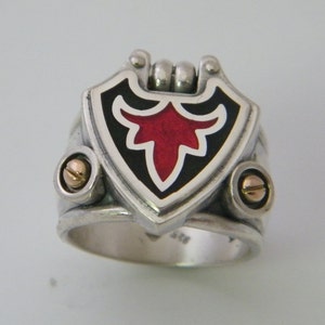 Armor Ring, Knight Ring, Shield Ring, Unique Jewelry for Men, Sterling ...