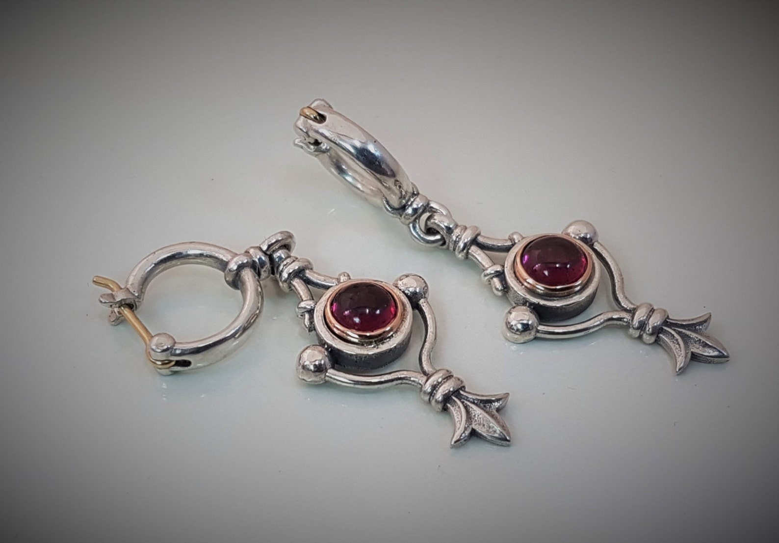 Silver Dangle Earrings High End Jewelry Garnet Earrings | Etsy