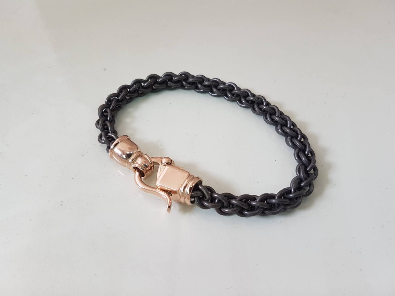 Titanium and Gold Bracelet Titanium Chain Bracelet Unisex - Etsy