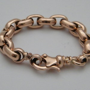 Large Gold Link Bracelet Artisan Jewelry Large Bracelet - Etsy