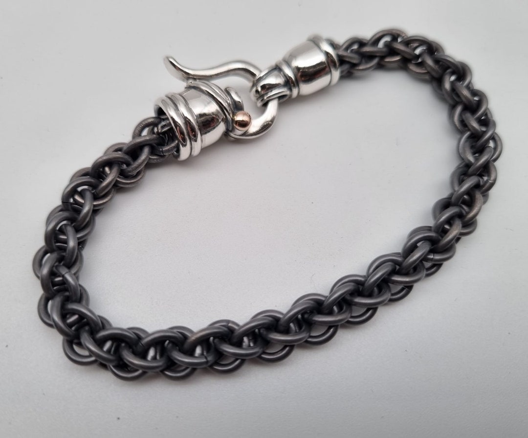 Titanium Chain Bracelet, Unisex Titanium Bracelet, Thick Chain Bracelet ...