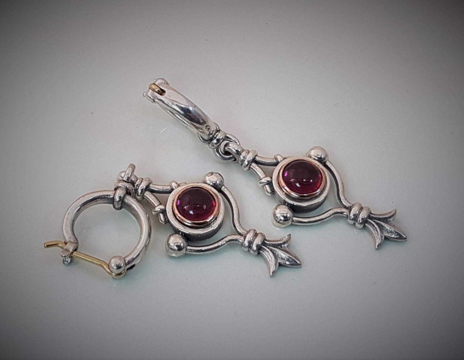 Silver Dangle Earrings, High End Jewelry, Garnet Earrings, Fleur De Lis ...