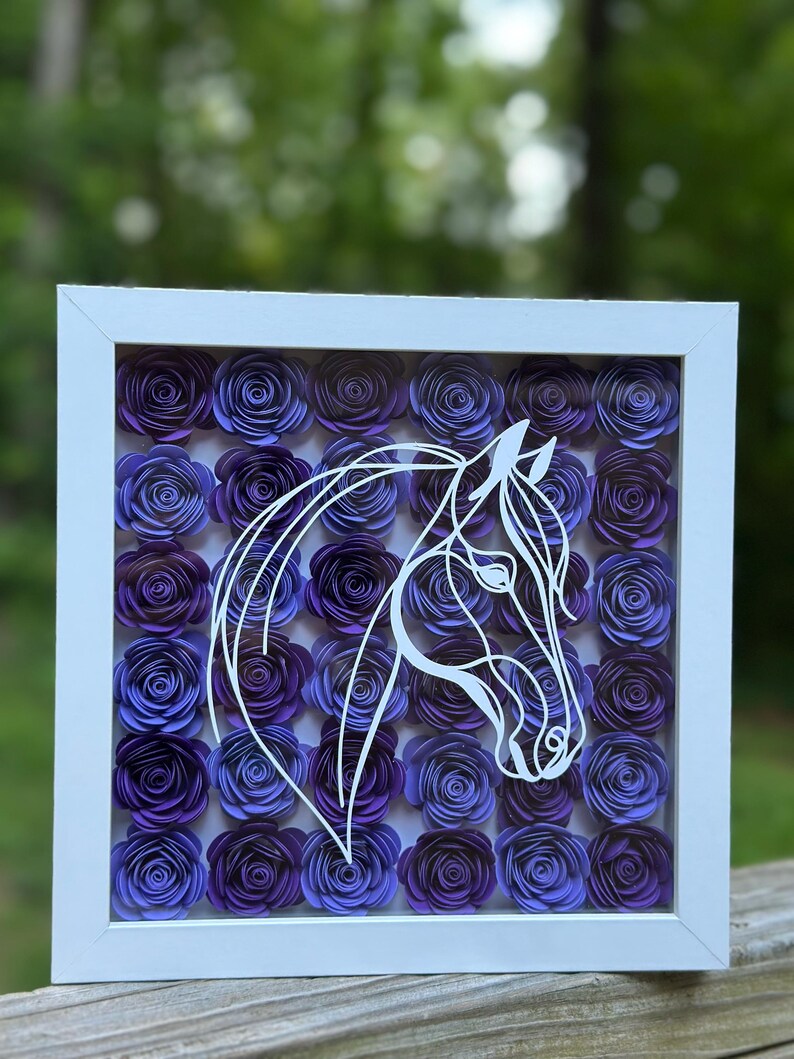Horse Silhouette Quilling Shadow Box – Handmade Equestrian Wall Art ...