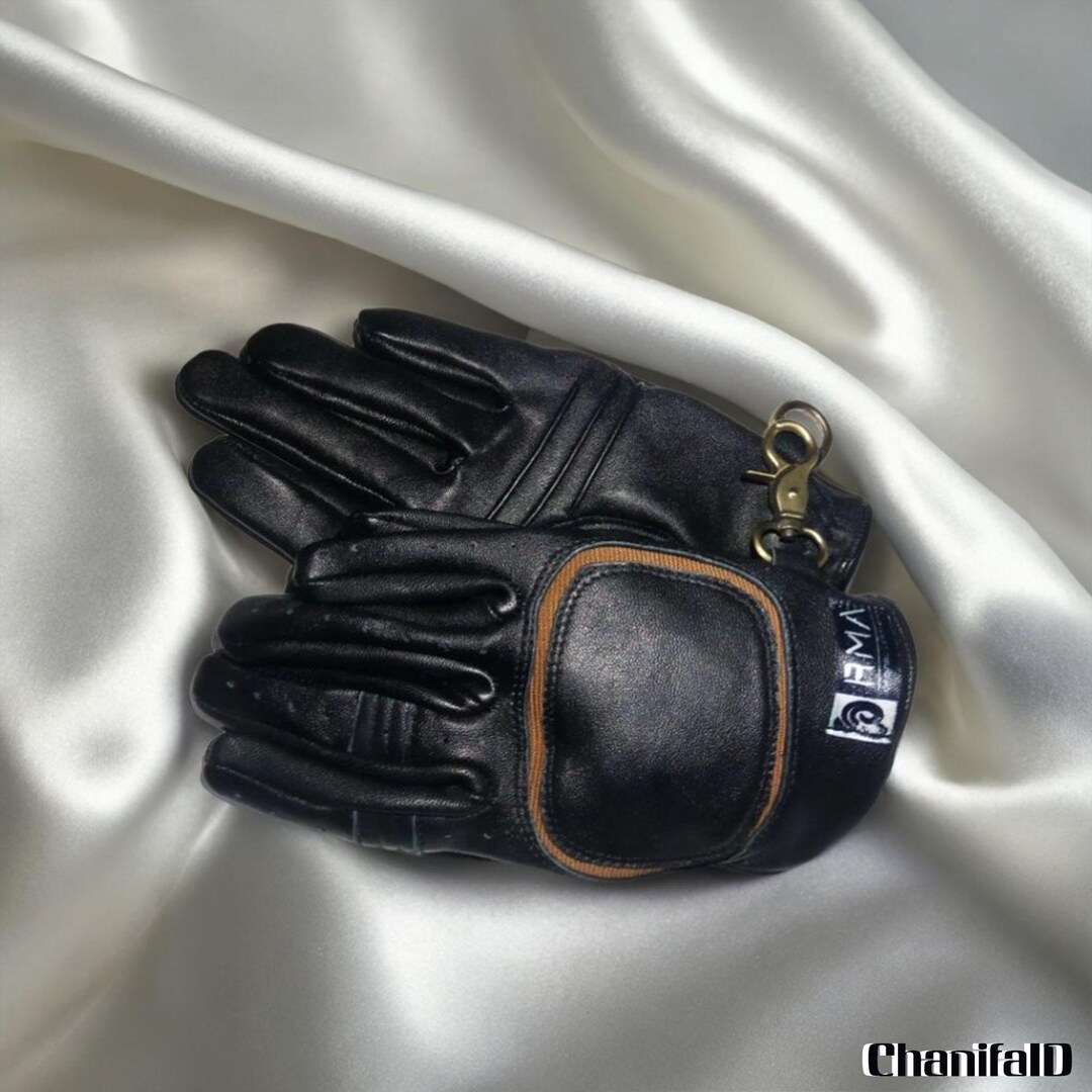 Refined Black and Brown Line Combination Gloves With Contemporary Charm ...