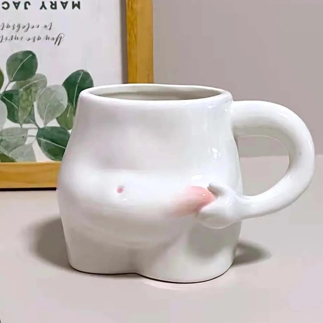 Funny Fat Belly Mug - Handcrafted Ceramic Coffee Cup With Handle ...