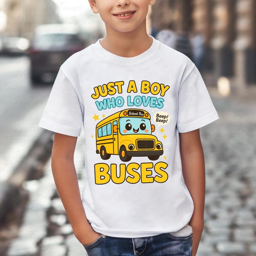 Kids School Bus Costume Just a Boy Who Loves Buses, Kindergarten Boy ...