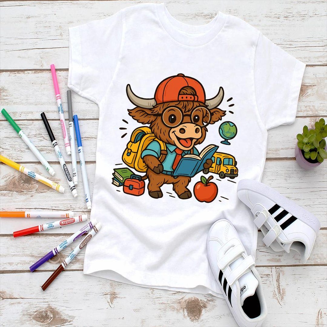 Highland Cow Teacher PNG, Back to School Animals (digital Download) - Etsy