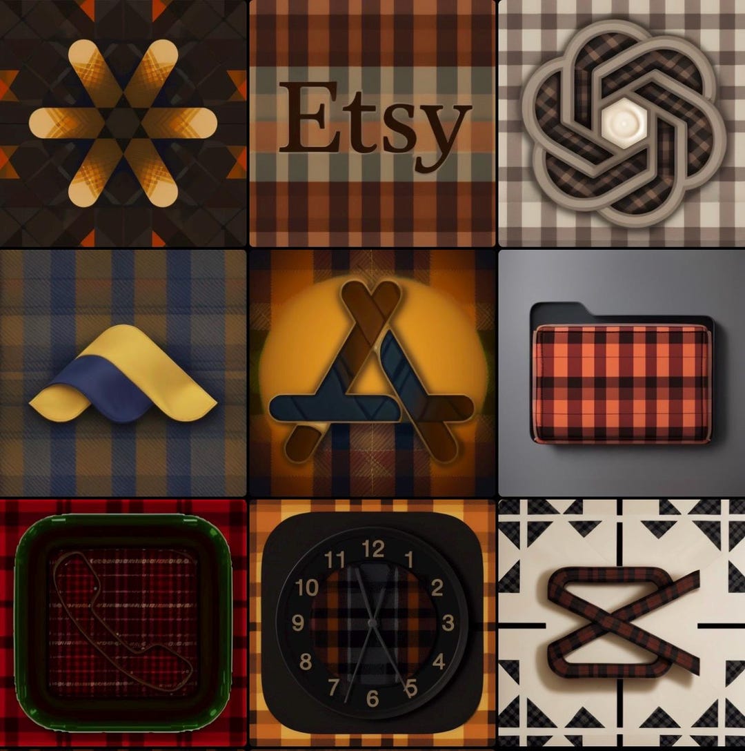 Fall Plaid App Icon Pack - Lifetime Updates 300+ Icons - Etsy