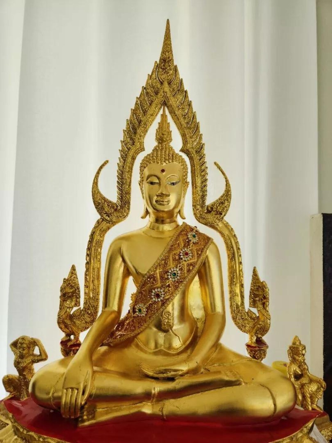 Sequin Thai Buddha Statue Robe Clothes Sculpture Handcrafted Altar Sash ...