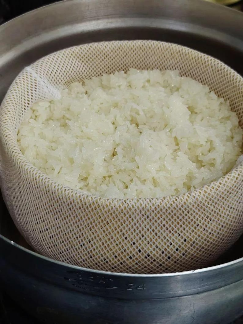 Vintage Kratib Thai Cooker Bamboo Baske Sticky Rice Steamer Handicraft ...