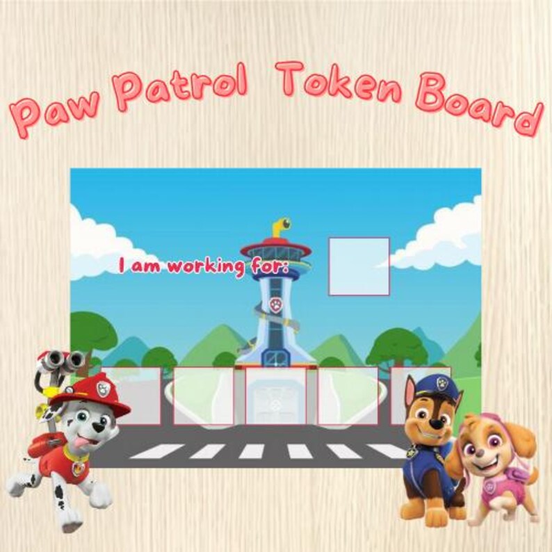 Paw Patrol Token Board - Etsy